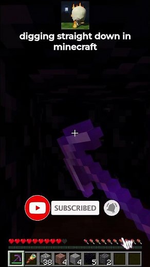 digging straight down in minecraft ⛏️