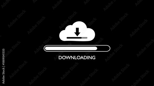 Cloud Downloading Progress Bar Animation Loading animation download cloud storage file transfer.