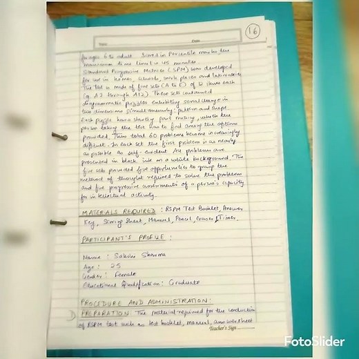 RAVEN'S STANDARD PROGRESSIVE MATRICES (RSPM) | MAPC PRACTICAL FILE