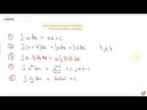 Some important formulas of integration