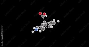 indole-3-acetic acid molecule, rotating 3D model of Auxin, looped video on a black background