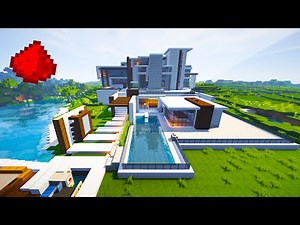 MODERN MANSION (w/ Some Redstone) - Minecraft Maps