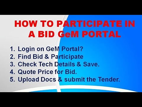 bid participation in gem,How to Participate in GeM as a Seller, Government e-Market (GeM),bid in GeM