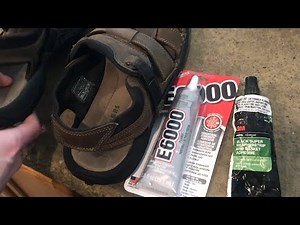GLUING the soul of the shoe back on with E6000