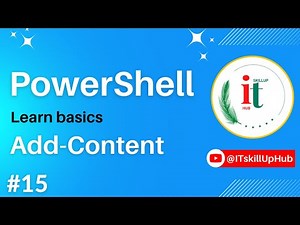 PowerShell Add Content | #15 | #powershell Crash Course for Beginners | #ITskillUp | ‪@ITskillUpHub‬