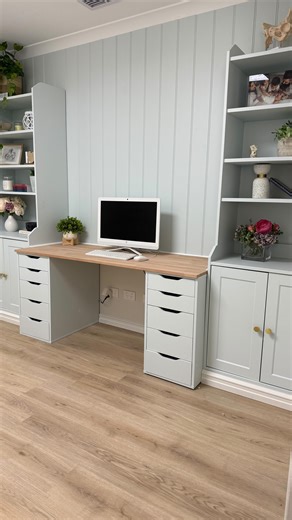 Monique & Shaun | Home & Lifestyle DIY on Instagram: "Just a quick before and after of the diy study makeover to remind you all how great we are at doing minimally challenging house projects 💪🏼 The room is now bright thanks to our @illume_tm in the ceiling. Plenty of videos on installing it on our page 🤍 #studymakeover #illume #gifted"