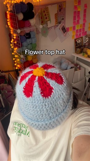 2023 Crochet Flower Top Hat: Mohair Look Yarn Tutorial