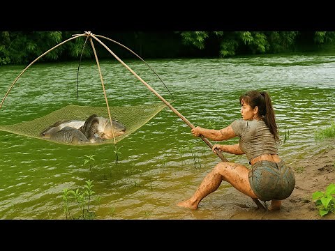 Fish trap video - How to make a fish trap with bamboo