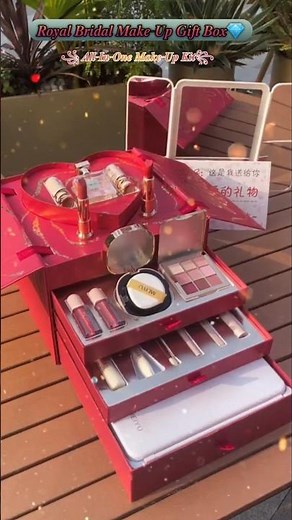 Royal Bridal Makeup Gift Box🎁💖| All-in-One Vanity Kit💙💜| All makeup waterproof❄️ #ornatebeauty