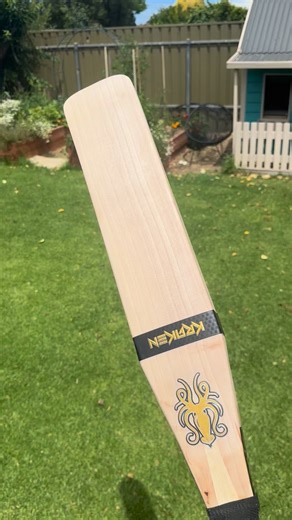 1.2K views · 195 reactions | A special request for a shoulderless bat, made famous by Newberry and Lance Cairns. I had to cut special stickers for this one, as the normal way I label bats just wouldn’t have worked. Wait till the very end where I notice a little sliver of one of the stickers that I cut to size is stuck to the toe! It nearly ruined a good video but I decided to post it anyway. @krakencricket #krakencricket #ashes #cricketer | Kraken Cricket | Facebook