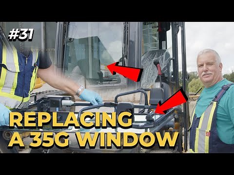 Installing Excavator Windshield Easily Using A Polycarbonate Window Made By SHIELDS 🛡️