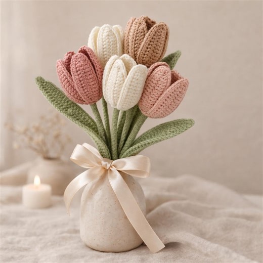 Crochet Tulip Flower Pattern PDF, Realistic Wire Tulip Bouquet, DIY Mother’s Day Gift, Beginner Friendly Digital Download - Etsy