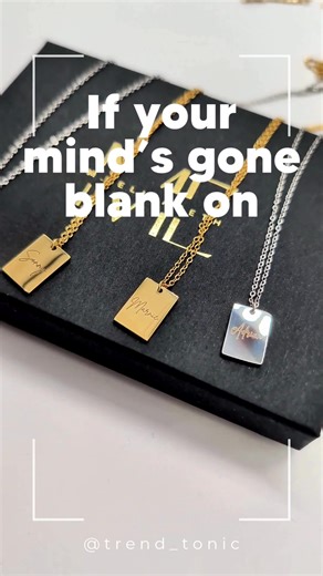 If your mind’s gone blank on what to engrave… here are 10 bloody brilliant ideas. Inside jokes, coordinates, names, lyrics, filthy quotes — anything goes. Engraving doesn’t need to be soppy. Make it personal. Make it YOU. DM me your engraving idea and I’ll mock it up. #engravednecklace #customengravingideas #personalisedjewelleryuk #galentinesgift #valentinesgifting #uksmallbizlove #trendtonicgifts | Trend Tonic Studio