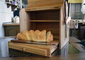 Ash Bread Box With a Cutting Board and Knife Holder, Crumbs Tray, Natural Color, Farmhouse Style, Unique Wooden Breadbox - Etsy