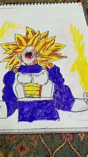 Vegeta ssj three drawing😈💥#shorts#vegeta#dragonball#art#edit