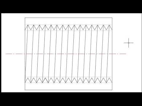 Sectional view of a Vee - thread