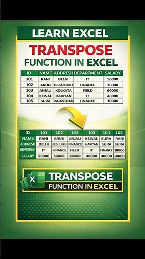 How to Convert Data Vertical to Horizontal and Horizontal to Vertical in Excel || #Excel​