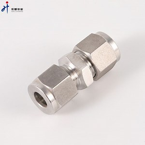[Hot Item] Stainless Steel 316 Tube Fittings 1/2" Od Union Connector Double Ferrule Compression Fitting