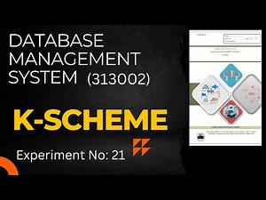DBMS MSBTE Manual Solution || EXPERIMENT NO: 21 || DMS manual answer K Scheme || Database Manual