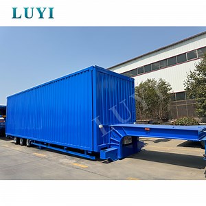 [Hot Item] Luyi High Quality 40 Feet Low Flat Van Container Semi-Trailer Cargo Box Semi-Hanging at a Low Price