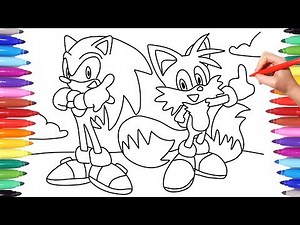SONIC THE HEDGEHOG AND TAILS // HOW TO DRAW SONIC THE HEDGEHOG // SONIC COLORING PAGES // SONIC 2019