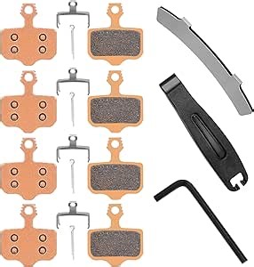 4 Pairs Sintered Metal Ebike Disc Brake Pads with Tools, Compatible for Sram Brake Pads Avid Elixir E1 E3 E5 E7 E9 ER CR XO XX DB1 DB3 DB5, MTB Brake Pads Compatible for Nutt Hydraulic Disc Brakes