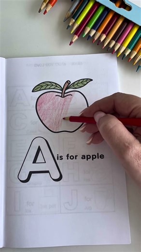 Day 1: Learn the Letter A with Me | ABC Coloring for Kids✏️🍎 #drawing #art #sketch #preschoolmom
