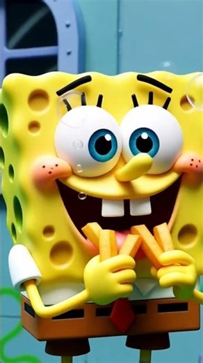 SpongeBob trying French fries #foryou #shortvideo #1000subscriber #asmr #satisfying #crazy