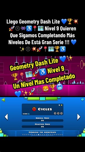 Geometry Dash Lite Nivel 9 💙✨📍🗺️🏆💥🚀®️👾 Estamos ya casi a la mitad de esta gran serie 🏆✨💙®️💥🚀 #geometrydash #viraltiktok #geometrydashlevel #contentcreator #gamingontiktok