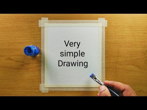 Easy watercolor drawing for beginners, step by step tutorial, easy drawing,