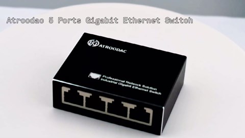 Mini Ethernet Switch 5 Ports Gigabit Switch 10/100/1000 Mbps Unmanaged Network Switch Plug & Play Office Ethernet Splitter Fanless Quiet Metal Design Network Hub Desktop Design