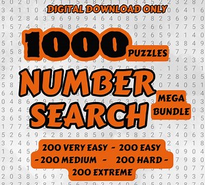 1000 Number Search Puzzles for Kids and Adults | Mega Bundle 5 in 1 | Printable Pages | Instant Download PDF | Solutions Included - Etsy Canada