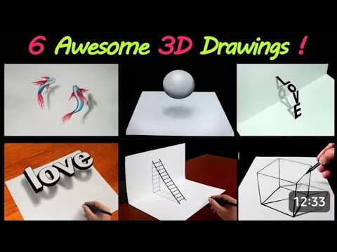 6 Easy 3D Drawing Tutorial!😱 3D illusion Drawing tutorials Easy