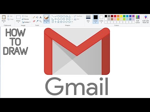 How to draw GMAIL Logo - Very Easy | Gmail Logo Drawing on Computer Paint | Famous Logo Drawing.
