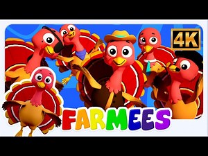 Five Little Turkeys | Thanksgiving Counting Song for Kids - Videos For Kids