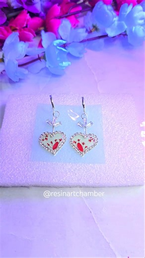 UV Resin Earring with Dry Flowers ❤️ #earrings #jwellery #youtubeshorts