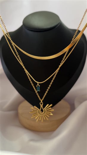 3 layered stainless necklace. #fypシ #fypシ゚viral #foryou #layerednecklace #stainless #stainlesssteel #tishiaccessories