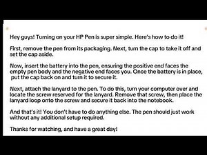 How to turn on HP pen