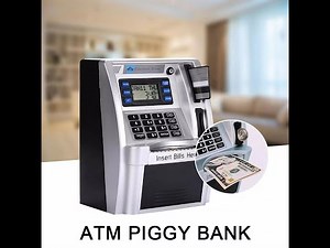 ATM Piggy Bank - ATM Machine Notes Coins Saving Box ATM Electronic