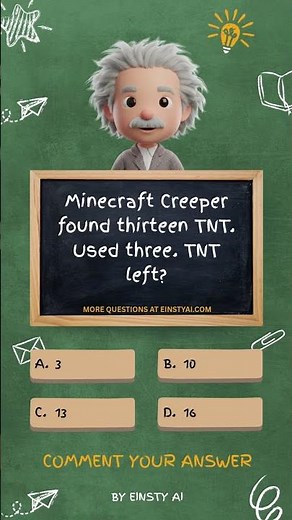 Minecraft Creeper found thirteen TNT #story #maths #minecraft #shorts