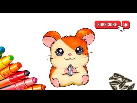 “Cute Hamster Drawing 🐹✨ | Adorable Hand-Drawn Cartoon Art”