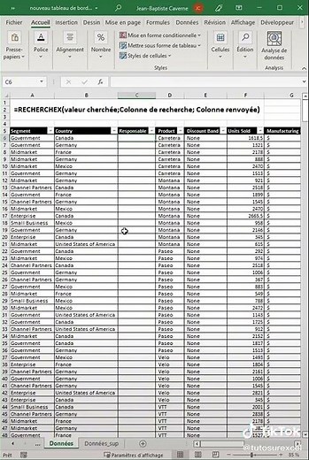 Formation Excel Fonction recherche X
