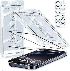 ZUSLAB 2-Pack Screen Protector with 2 Camera Lens Protectors Compatible with iPhone 16 Pro Max 6.9 Inch - Easy Auto-Align Install Kit - Anti-Fingerprint Tempered Glass - Ultimate Protection