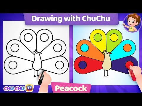 How to Draw a Peacock? - Drawing with ChuChu – ChuChu TV Drawing for Kids Easy Step by Step