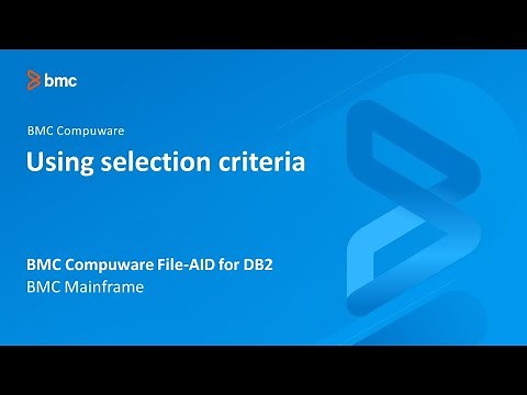 BMC Compuware File-AID for Db2 - Using selection criteria