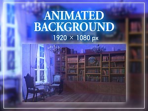 Cozy Moonlit Library Ambiance | Full HD Looping Background for Vtubers - Etsy Canada