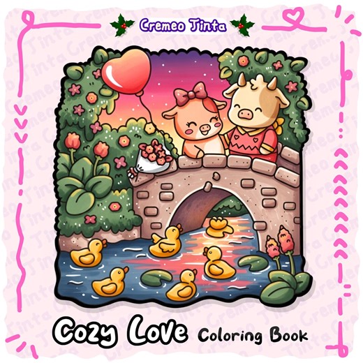 Cozy Love Coloring Book – 30 Cute Animal Couples, Valentine Cozy Scenes, Bold & Easy, Adult Coloring Pages, Digital Download PDF PNG - Etsy