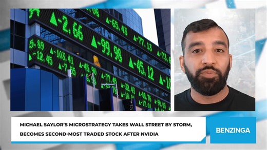 Michael Saylor's MicroStrategy Takes Wall Street By Storm, Becomes Second-Most Traded Stock After Nv