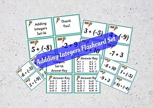Integer Addition Flashcards: Prealgebra Middle School Math Practice (PDF Printable) Answer Keys - Etsy Australia