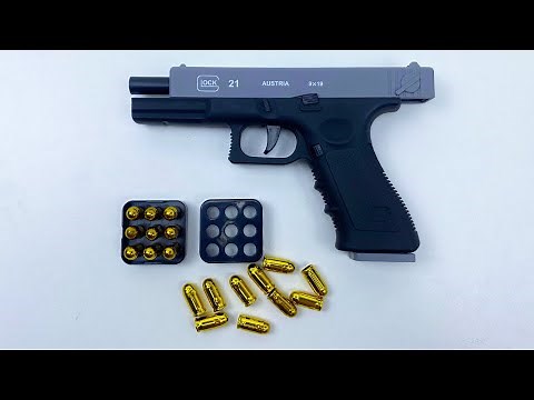 Unboxing Toys Gun! Glock 21 Shell Ejecting and shooting test